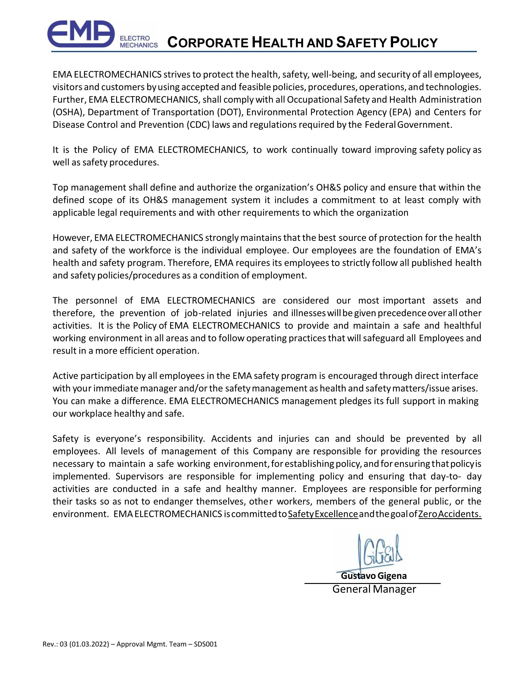 Management System Policies and ISO Certifications